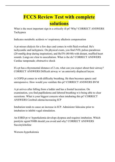 Fccs Review Test With Complete Solutions Fccs Stuvia Us