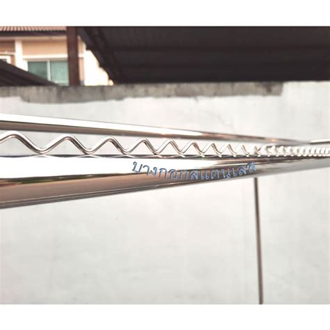 พร้อมส่ง ราวตากผ้าสแตนเลส ใหญ่ 2 เมตร 8 ราว แบบมีกันลื่น ห่วง หยักแขวน เรียบ ล้อมีเบรก ล๊อคได้