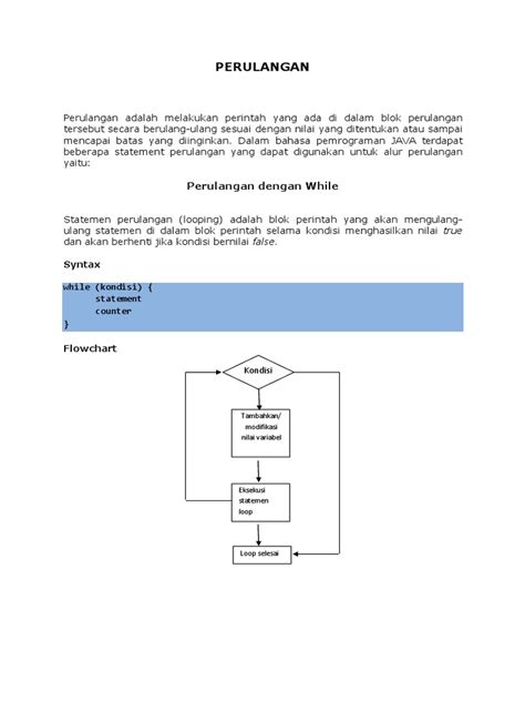 Perulangan Java Pdf