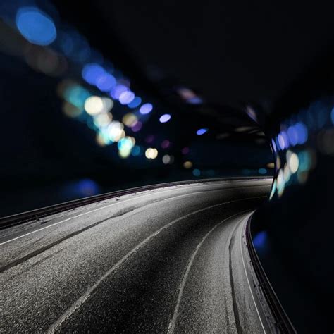 Premium Photo Blue Bokeh Road Mixed Media 3d Rendering