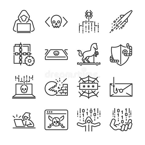 Hacker Line Icons Stock Illustrations 3246 Hacker Line Icons Stock