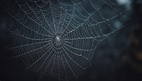 Premium Ai Image Photorealistic Cobweb On A Dark Background Generated
