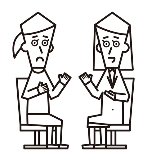 심리 상담사 및 임상 심리학자 여성의 그림 무료 일러스트 소재집 Kukukeke