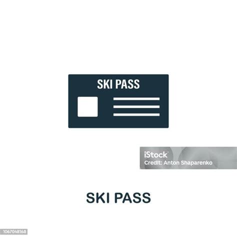 스키 패스 아이콘입니다 겨울 스포츠 아이콘 컬렉션에서 프리미엄 스타일 디자인입니다 Ui와 Ux가 픽셀 완벽 한 스키 패스 인쇄 사용 소프트웨어 애플 리 케이 션 웹 디자인에