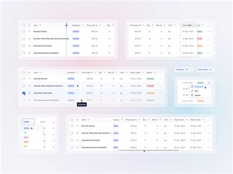 Table Ui Designs Themes Templates And Downloadable Graphic Elements