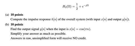 Solved Consider The Cascade Series Connection Of Two Chegg