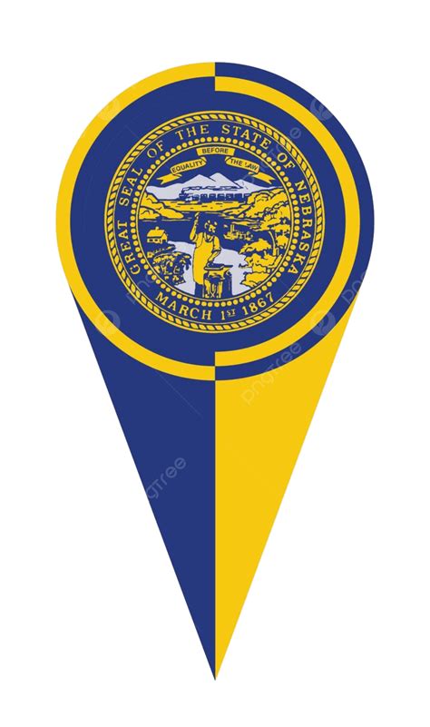 Nebraska Map Pointer Location Flag Icon Bubble Graphic Vector Icon