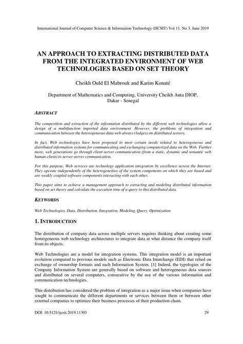 Pdf An Approach To Extracting Distributed Data From The Integrated