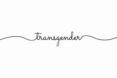Transgender Monoline Cursive Ballpoint Design Smooth Transgender Calligraphic Design Vector