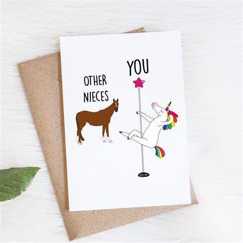 Niece Birthday Funny Card For Women Unicorn Pole Dancer Other Nieces