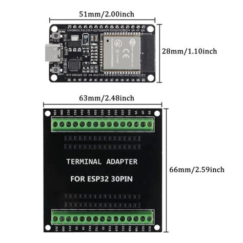 Getuscart Aitrip 2 Sets 30pin Esp32 Esp 32s Type C Usb Cp2102 Development Board Esp32