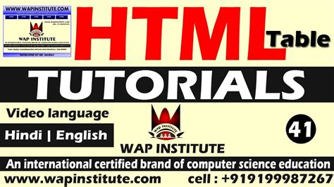 Html Table Example Part 1 Youtube