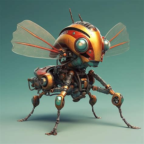 Premium Ai Image A Small Robot With A Bug On Its Body Is Shown