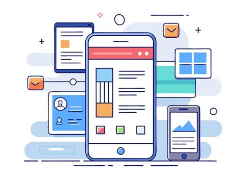 Premium Vector Illustration Mobile Wireframe Idea With Minimalist Design Showcasing Various UI