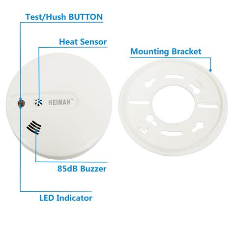 Heiman Heat Sensor Fire Smoke Alarm Detector Indep Grandado
