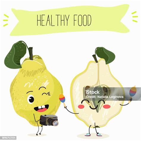 모과 과일은 다양한 포즈와 활동을 가진 귀엽고 재미있고 쾌활한 캐릭터입니다 천연 비타민 항산화 해독 식품 컬렉션 편평한 벡터 그림 재미 있는 과일 유기농 식품 가정 주방에