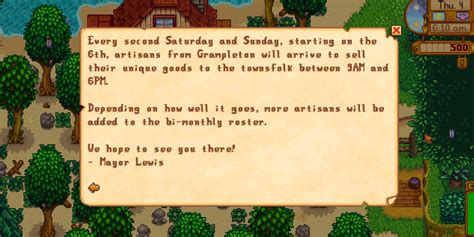The Grampleton Makers Market Letter [demo] Screenshots Stardew Valley Mods Curseforge