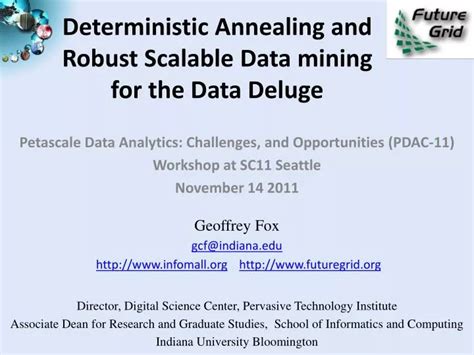 Ppt Deterministic Annealing And Robust Scalable Data Mining For The Data Deluge Powerpoint
