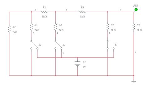 Ladder Network 3 Bits Switches Multisim Live