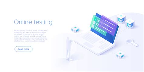 아이소메트릭 디자인의 온라인 교육 개념 벡터 일러스트레이션 학습 또는 교육 플랫폼에 대한 인터넷 원거리 교육 및 과정 웹 사이트 템플릿입니다 그래픽 사용자 인터페이스에 대한