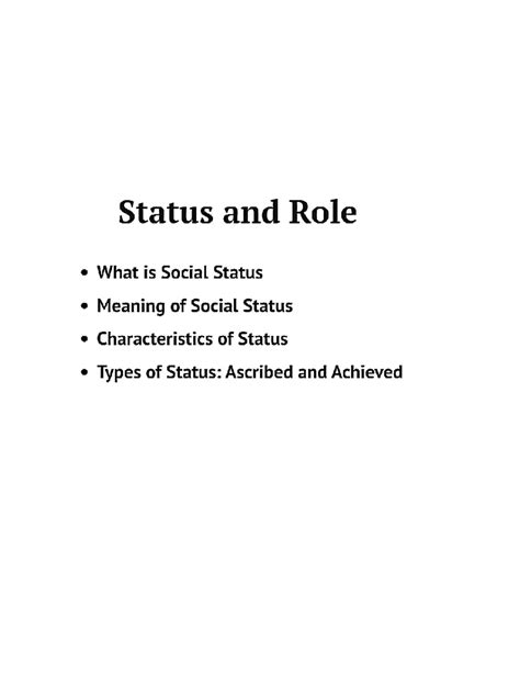 Social Stratification Understanding Social Status And Roles Studocu