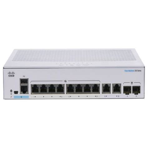 Thiết Bị Mạng Switch Cisco 8 Ports Gigabit 2 Combo Uplink CBS250 8T E 2G EU