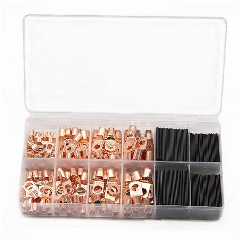 60240260cps 구색 자동차 자동 구리 링 터미널 와이어 크림프 커넥터 베어 케이블 배터리 터미널 납땜 커넥터 키트 터미널 와이어 압착 커넥터 전기 장비 및 소모품
