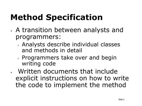 Ppt Method Specification Section In Chapter 14 Powerpoint
