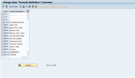 OIZM SAP Tcode Formula Definition OIZM SAP Tcode Formula Definition