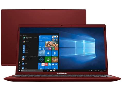 Notebook Positivo Motion Red Q464C Intel Atom Quad Core 4GB 64GB EMMC 64GB Nuvem 14 1 LED