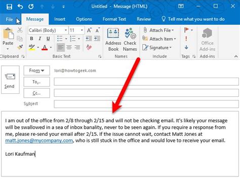 No Reply Email Template How To Set Up An Out Of Office Reply In Outlook For Windows Williamson No Reply Email Template How To Set Up An Out Of Office Reply In Outlook For Windows Williamson