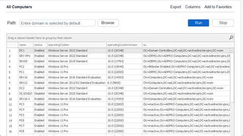 Active Directory Reporting Tool