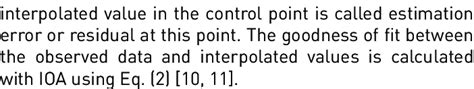 Calculation Of The Ioa For Spline And Idw Interpolation Download Table