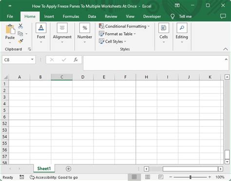How To Apply Freeze Unfreeze Panes To Multiple Excel Worksheets At Once