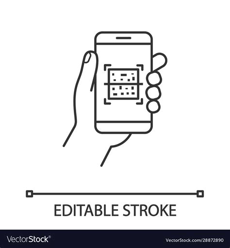 Qr Code Smartphone Scanner Linear Icon Royalty Free Vector