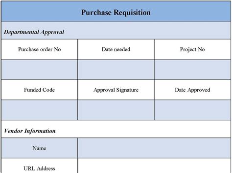 Purchase Requisition Form Editable PDF Forms