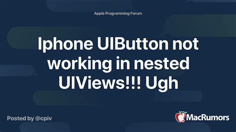 Iphone Uibutton Not Working In Nested Uiviews Ugh Macrumors Forums