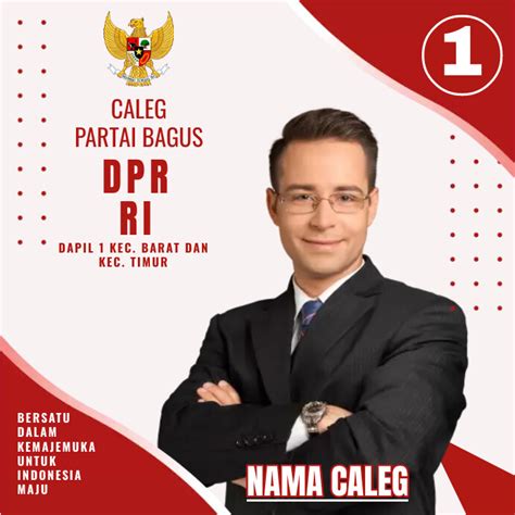 Poster Caleg Merah Putih Modern Elegan Template Postermywall
