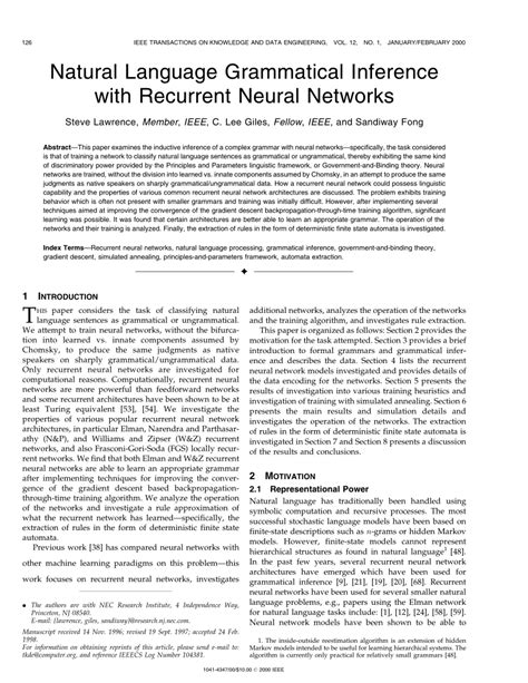 Pdf Natural Language Grammatical Inference With Recurrent Neural Networks