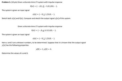 solved problem 3 10 pts given a discrete time lti system