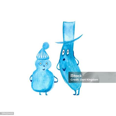 모자에 푸른 색의 재미있는 아이들 동화 당신의 디자인을 위해 흰색 배경에 고립 된 손으로 그린 수채화 0명에 대한 스톡 벡터 아트 및 기타 이미지 Istock