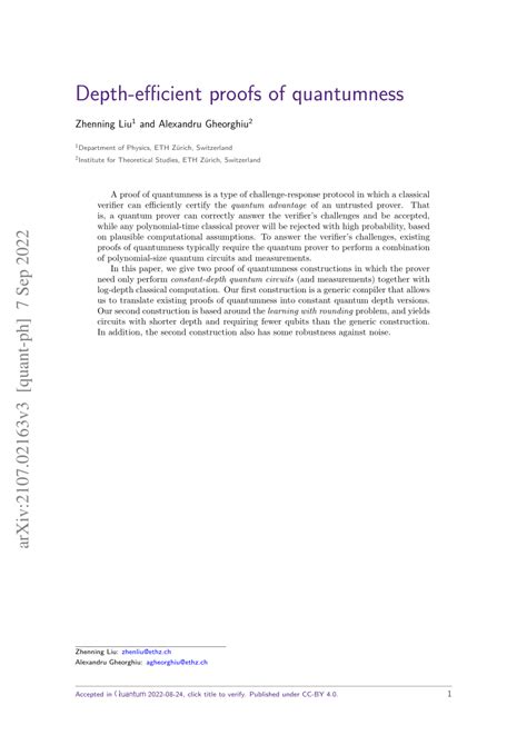 pdf depth efficient proofs of quantumness