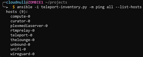 Teleport Driven Ansible Dynamic Inventory