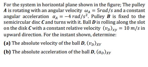 Solved For The System In Horizontal Plane Shown In The