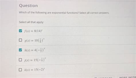 Solved Question Which Of The Following Are Exponential