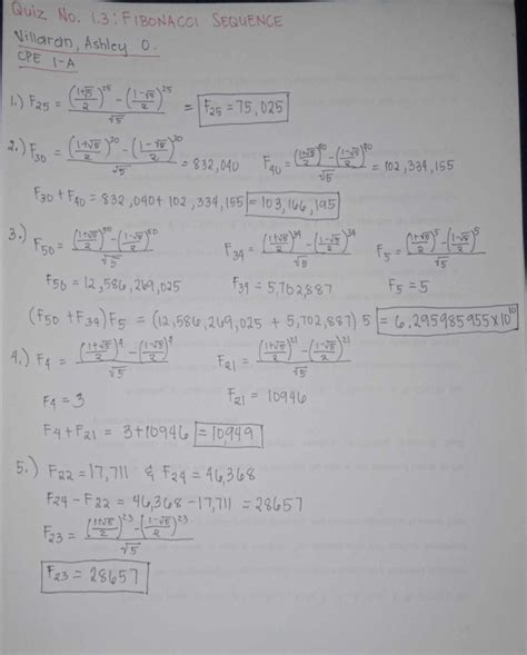 Quiz No 1 3 Fibonacci Sequence Electronics Engineering Studocu