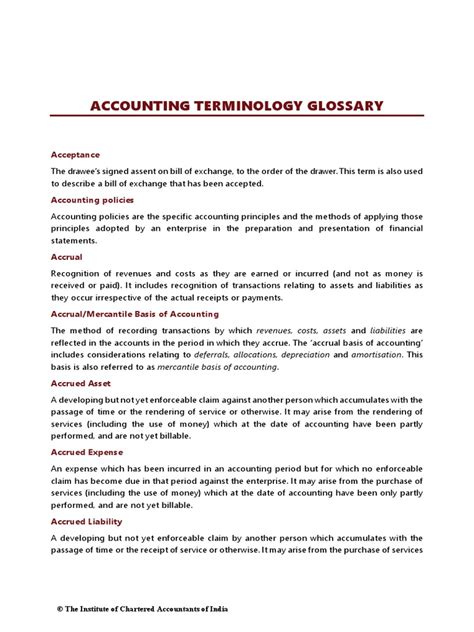 X Accounting Terminology Glossary Pdf