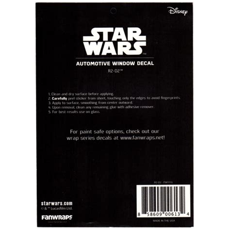 Star Wars R2 D2 Window Color Decal Cinéma Passion