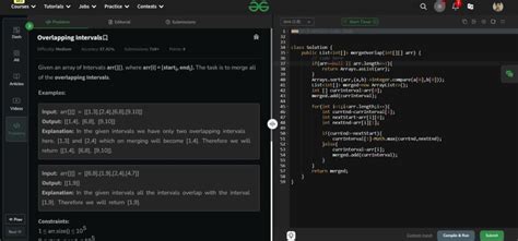 Geeksforgeeks Dsa Codingjourney Sorting Intervalmerging Sandip Singh Parmar
