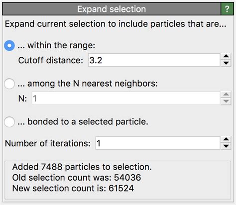 Expand Selection — Ovito User Manual 3140 Documentation
